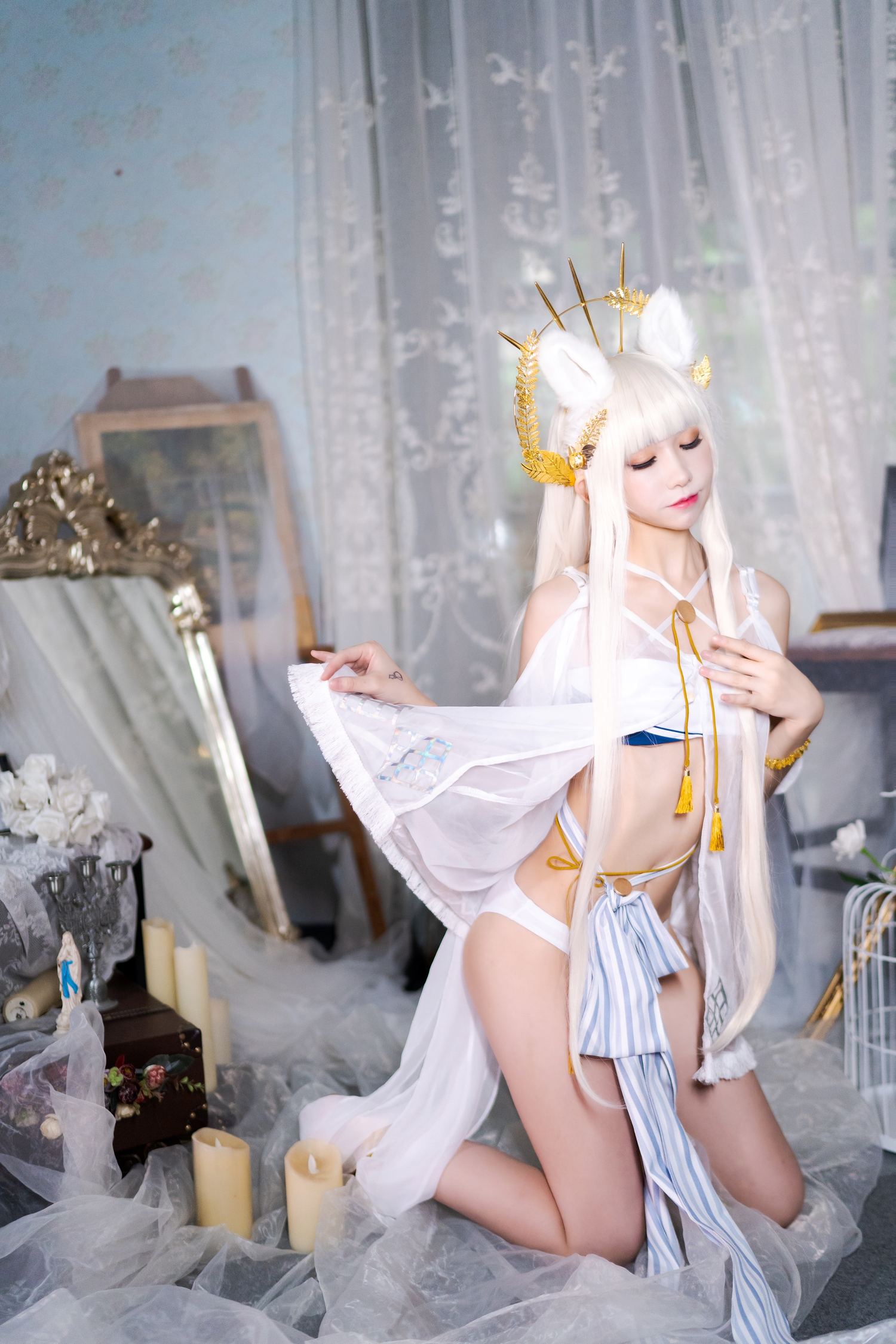 Coser衣衣 – 白金泳装 [30P] – 热力图